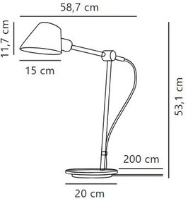 Nordlux 2020445003 Stay, černá stolní lampa 1xE27 s vypínačem, výška 53cm