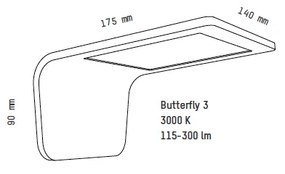 Tunto Butterfly 3/1048-30 Nástěnná lampa, dub