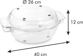 TESCOMA Kulatý pekáč s poklopem GrandCHEF 32 cm, skleněný