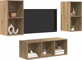 Sestava TV skříněk 3 ks Artisanový dub Kompozitní dřevo 3393380