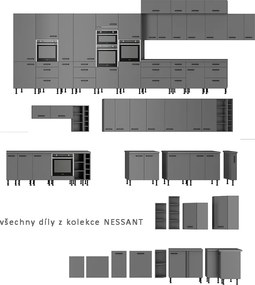 NESSANT se | horní regál 30 G-108 OTW  s policemi  | 30 cm | UNI provedení | šedá