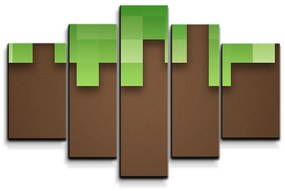 Sablio Obraz - 5-dílný Green Blocks 2 - 125x90 cm