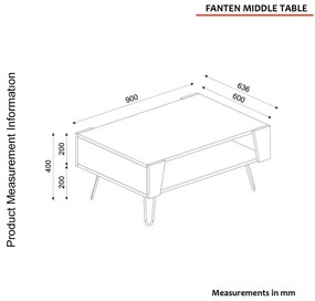Konferenční stolek Forte (dub safírový + černá). 1089486