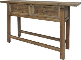Hnědý dřevěný konzolový stůl Service Marseille - 150*40*85 cm
