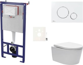 Cenově zvýhodněný závěsný WC set SAT do lehkých stěn / předstěnová montáž + WC SAT Brevis SIKOSSBR70K