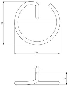 Deante Silia, nástěnný kulatý držák na ručníky, broušený bronz, DEA-ADI_C611