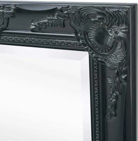 Nástěnné zrcadlo barokní styl 100 x 50 cm černé 243682