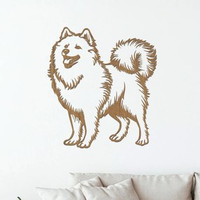 dřevo života Dřevěný obraz psa SAMOJED Zvolte rozměr (cm): 54x60, Zvolte barvu dekoru: Buk