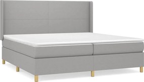 Box spring postel s matrací světle šedá 200 x 200 cm textil 3131857