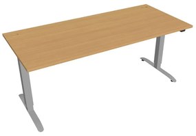 Elektr. nastavitelný stůl 180x80 - HOBIS MOTION  MS 2 1800 Dekor stolové desky: buk, Barva kovové podnože: stříbrná