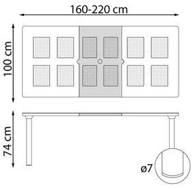 Rozkládací stůl Nardi Libeccio 160-220 cm bílý