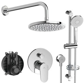 Ideal Standard Cerafine O - Sprchový set s baterií pod omítku, s tělesem, 3 proudy, průměr 20 cm, chrom BD189AA