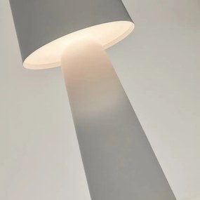 Šedá kovová zahradní stolní LED lampa Kave Home Arenys M