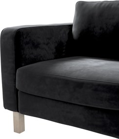 Potah na křeslo IKEA Karlstad, krátký barva černá látka lesklé, sametová