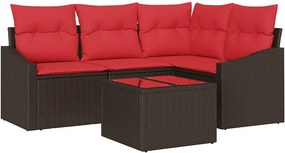 Set pohovek 5 ks Hnědá polyratan 3346714