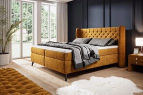 WRS, ZLATA 140x200 komfortní boxspring postel s dekorativním prošíváním