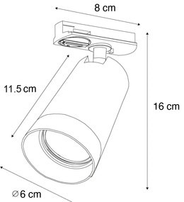 Moderní bodové světlo s kouřovým kroužkem pro 1-fázový kolejnicový systém GU10 50mm - Iconic Jeana
