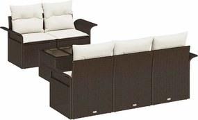 Set pohovek 6 ks Hnědá polyratan 3345238