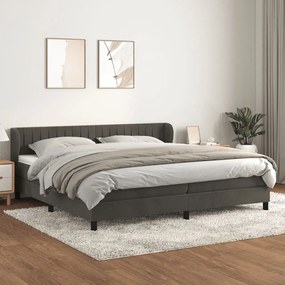 Box spring postel s matrací tmavě šedá 200x200 cm samet,  3127632