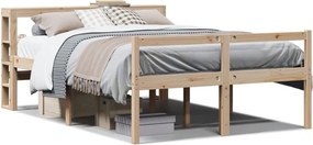 Postel s čelem pro seniory 140 x 190 cm masivní borovice 3305857