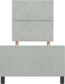 Postel s boxspringem s čelo Světle šedá 80 x 200 cm samet 3344969