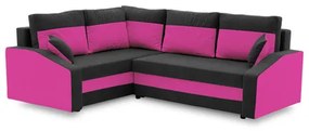Rohová rozkládací sedací souprava GRANDE PLUS - color mikro Levá Černá + Růžová