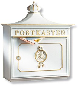 Bordeaux - Hliníková litá poštovní schránka, bílá