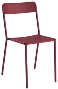 Tmavě červená kovová zahradní židle COLOS C 1.1/1
