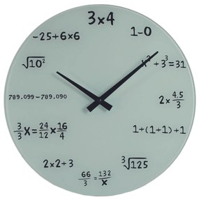 Nonsense Inc. Matematické hodiny skleněné Barva: Černá