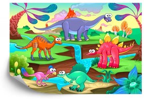 Fototapeta Barevní Pohádkoví Dinosauři Omyvatelný vlies 400x280