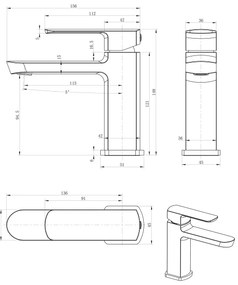 Sapho - Umyvadlová baterie MIXONA 14,8 cm lesklý chrom