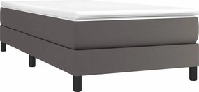 Rám postele s boxspringem šedý 90 x 190 cm umělá kůže 3120674