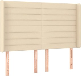 Box spring postel s matrací a LED krémová 140x190 cm textil 3138394