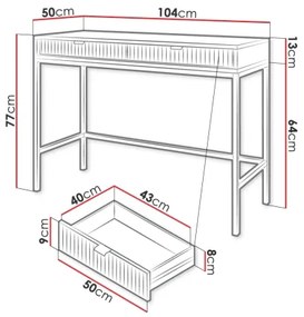 Konzolový stolek NOVA 77x104 cm šedá/černá
