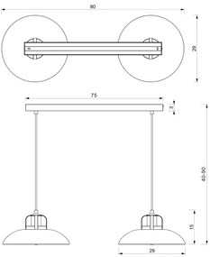 Brilagi - LED Lustr na lanku FLAMENGO 2xE27/60W/230V zelená
