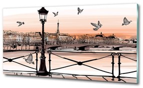 Wallmuralia Foto obraz sklo tvrzené Soumrak v Paříži 100x50