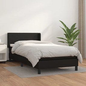 vidaXL Box spring postel s matrací 90x200 cm umělá kůže [3130640] Barva: Černá