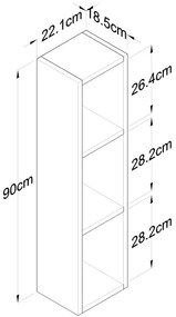 Nástěnná police RANI 22,1x90 cm hnědá