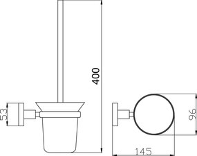Slezák - RAV WC štětka, miska skleněná COLORADO - , Chrom