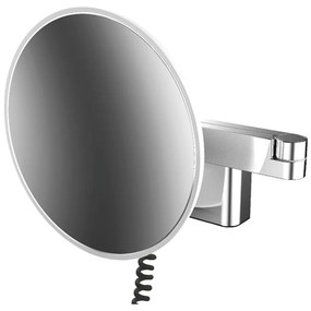 Emco Cosmetic mirrors Evo - Holící a kosmetické zrcadlo LED, 2 otočná ramena se šroubovitým kabelem a vypínačem, 5 násobné zvětšení, chrom 109506040