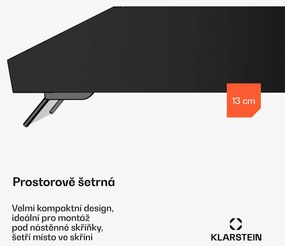 Klarstein Purista Force digestoř, Kompaktní, 384,8 m³/h, EEK C, Technologie dvou motorů