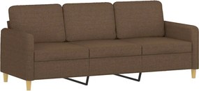 3místná pohovka s podnožkou hnědá 180 cm textil 3201195