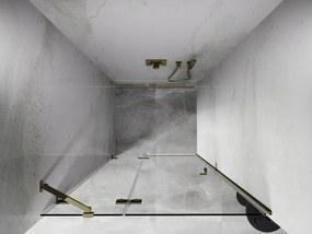 Mexen, Mexen Lunar výklopné sprchové dveře levé 80 cm, transparentní, zlaté - 834-080-000-50-00-L