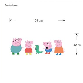 Živá Zeď Samolepka na zeď Prasátko Pepina s rodinou