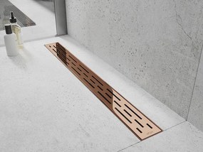 Mexen Flat, lineární podlahový žlab 50 cm, M01, růžové zlato, 1620050-15