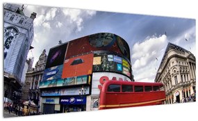 Červený autobus v Londýně - obraz (100x40cm)
