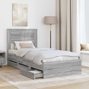 Rám postele s čelo Šedá Sonoma 75 x 190 cm Inženýrské dřevo 3409887