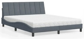 Postel s matrací Hanko tmavě šedá 160 x 200 cm samet 3208605