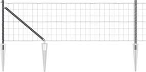 Evropský plot se hroty 50 x 0,4 m Ocel potažená PVC Šedá 3350697