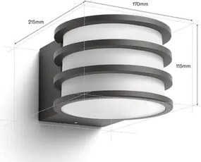 Philips Hue Lucca antracit / Venkovní nástěnné svítidlo / E27 / IP44 /